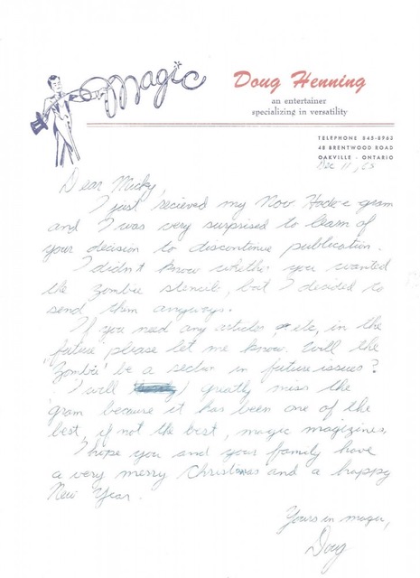 Another Micky Hades Letter – THE DOUG HENNING PROJECT
