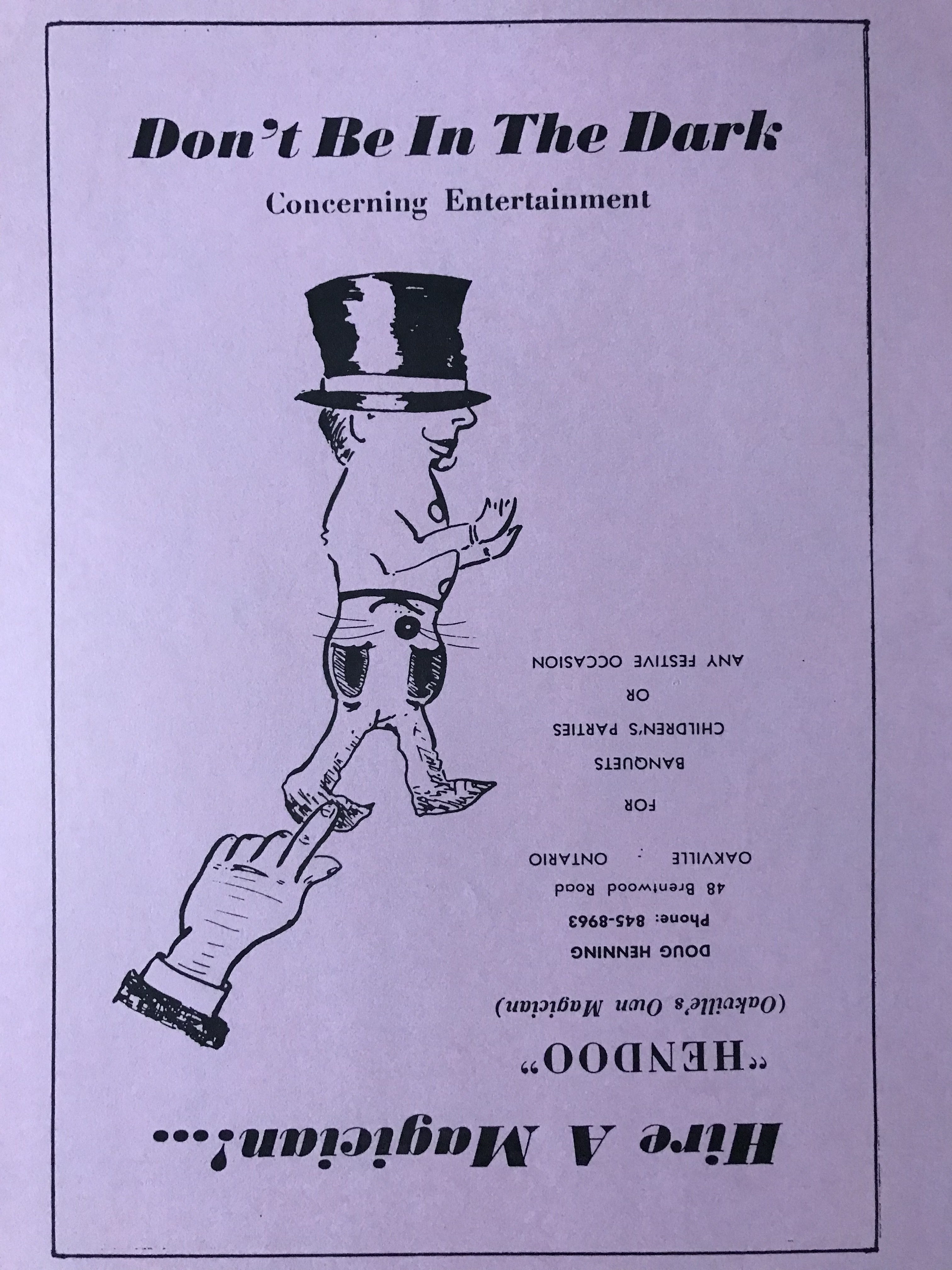 Vintage “Hendoo” For Hire Advertisement – THE DOUG HENNING PROJECT