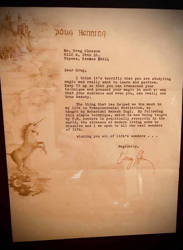 A Letter from Doug to Greg Gleason – THE DOUG HENNING PROJECT