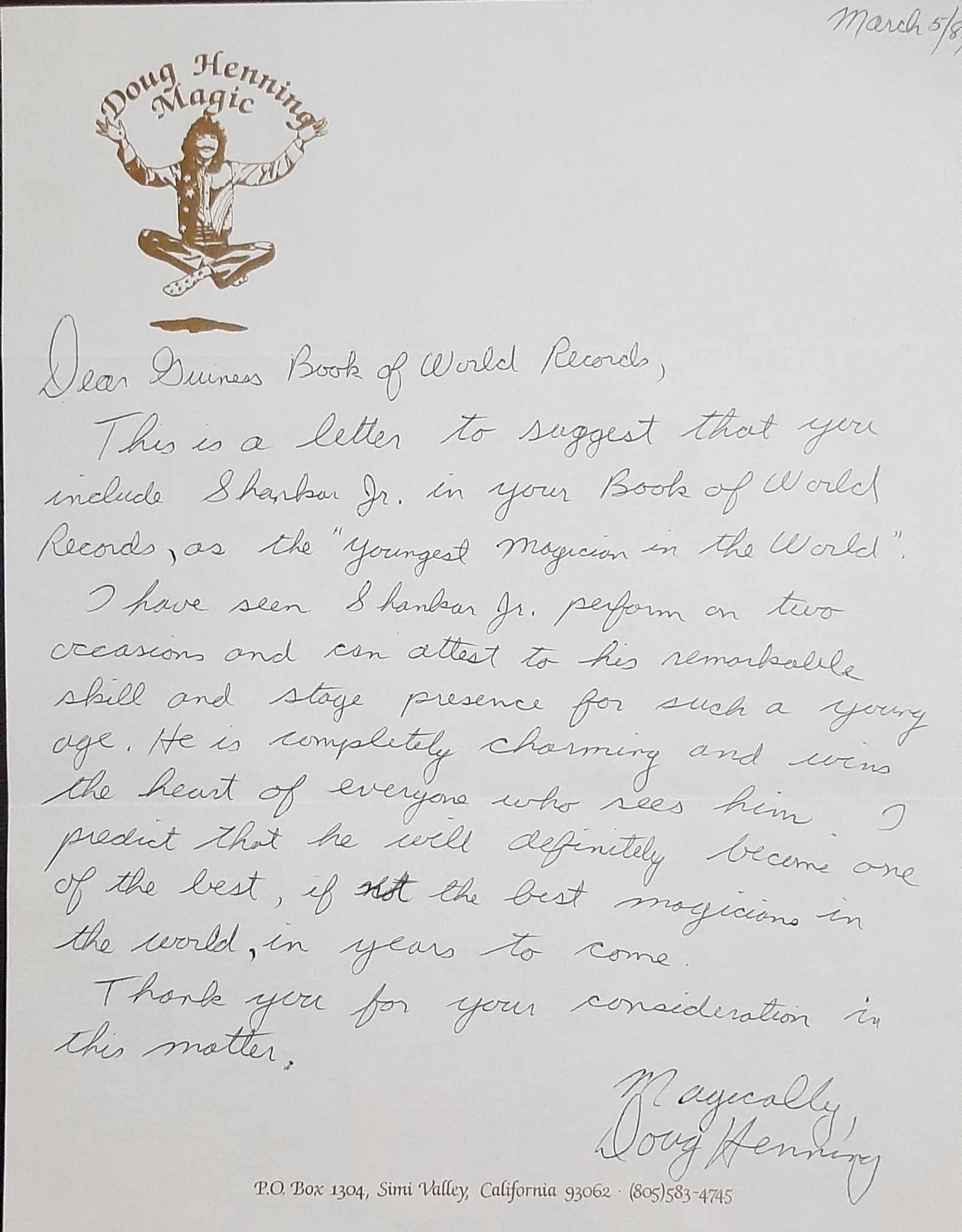 Doug and Shankar Jr. Letters: Guinness Book of World Records Note – THE ...