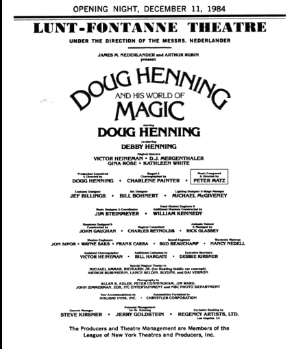 “Doug Henning and his World of Magic” New York Times Ad – THE DOUG ...