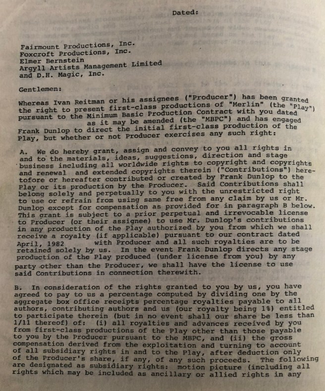 Original “Merlin” Contract – THE DOUG HENNING PROJECT