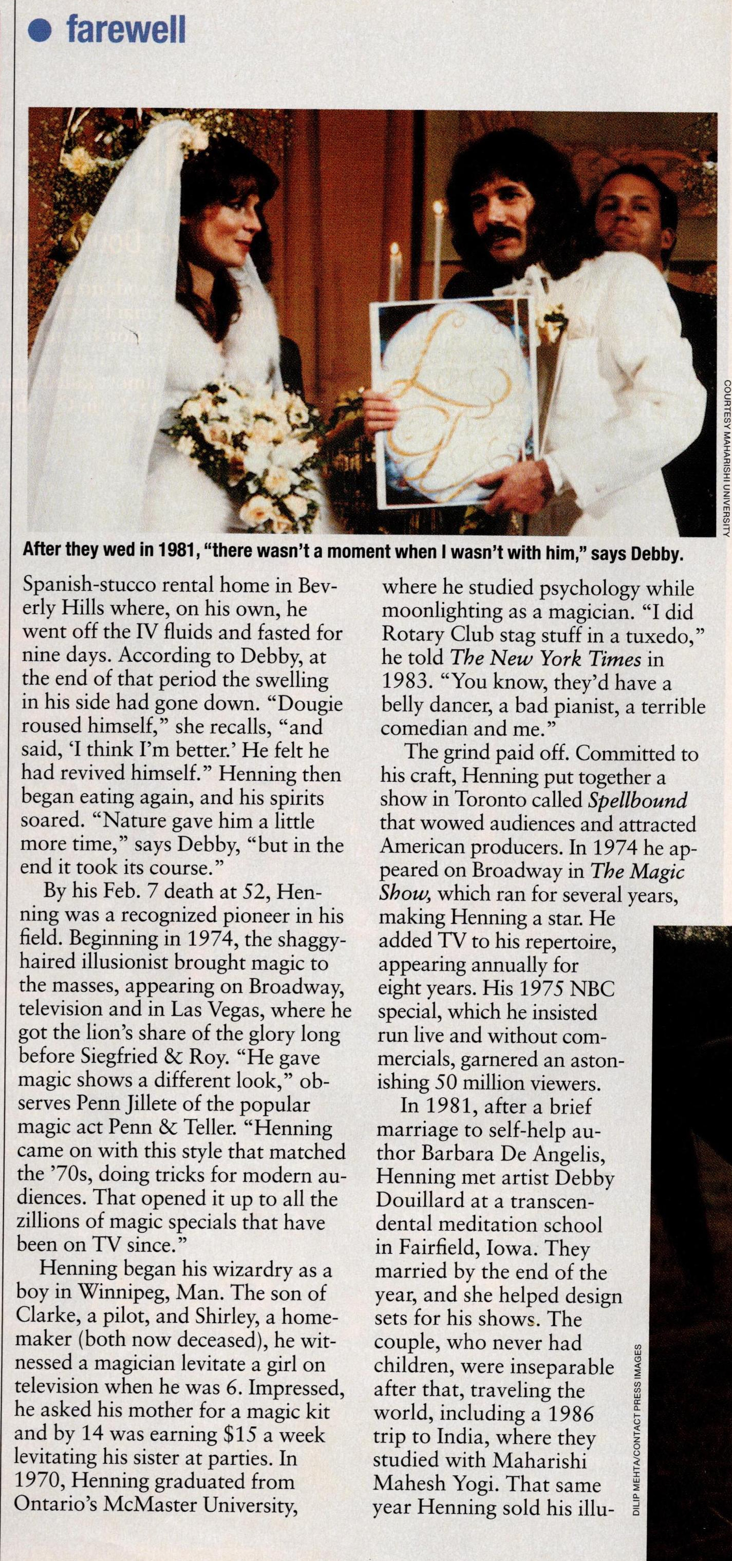 People Magazine-Doug Remembrance (2/21/2000) – THE DOUG HENNING PROJECT